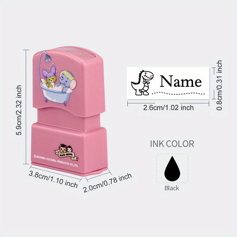 Pink Customized Name Stamp Paints Personal Student Engraved - Temu United