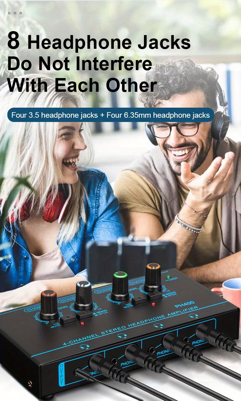 4 6 Channels Stereo Headphone Amplifier Mini Portable - Temu