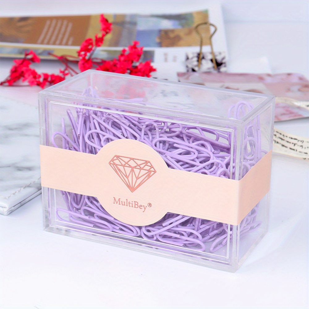 Purple Paper Clips Colored Paperclips In Clear Acrylic - Temu United ...