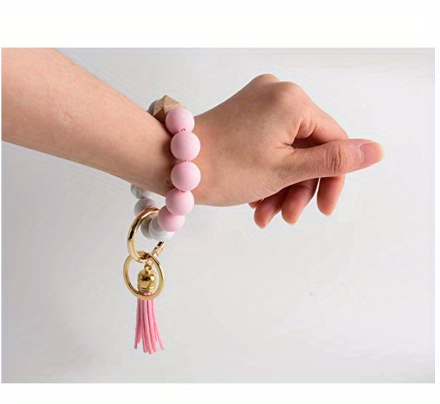 tassel beaded charm keychain decoration silicone beads - Temu Netherlands