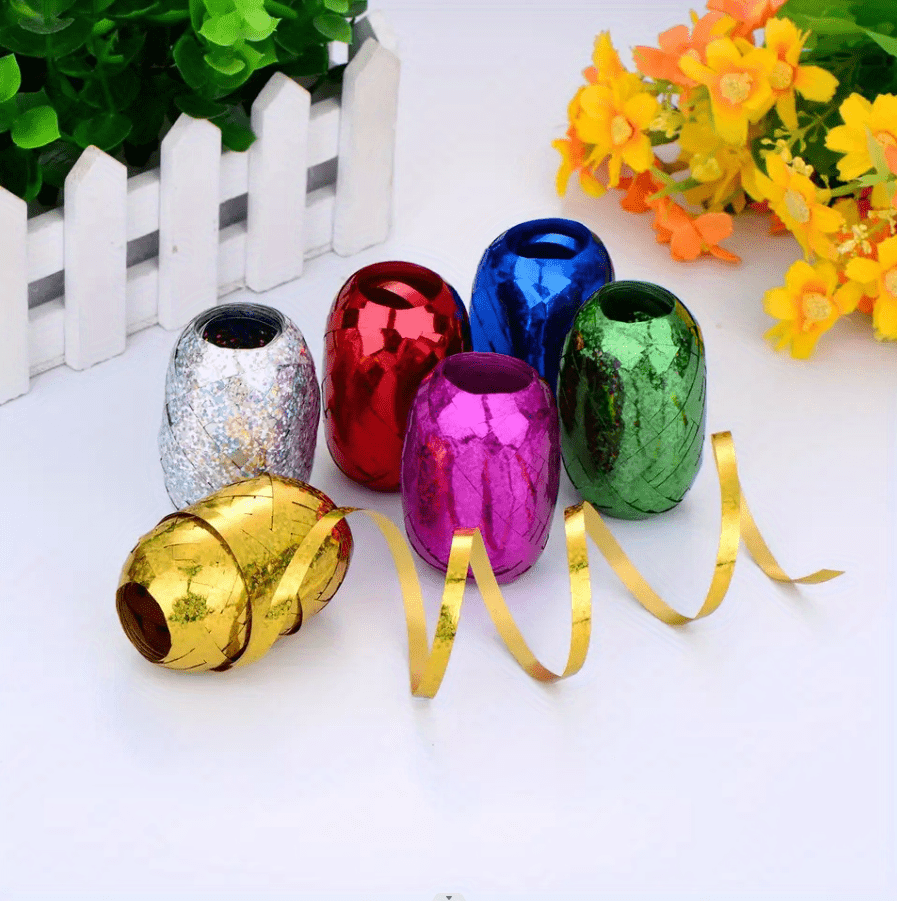 Shiny Curling Ribbon Eggs Assorted Color Crimped Ribbon - Temu
