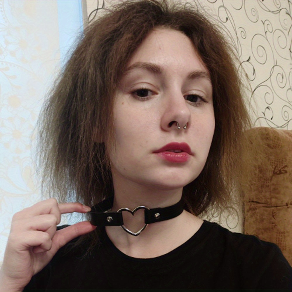 Black Pu Leather Collar Choker Punk Rock Gothic Style - Temu