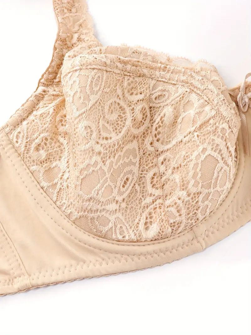 Plus Size Sexy Bra Womens Plus Solid Contrast Lace Temu