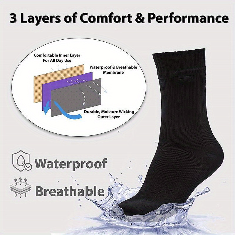 Waterproof Breathable Cycling Socks Unisex Ribbed Non Slip - Temu ...