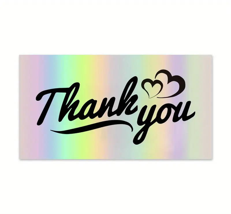Holographic Silver Thank Cards Greeting Blank Cards Perfect Temu