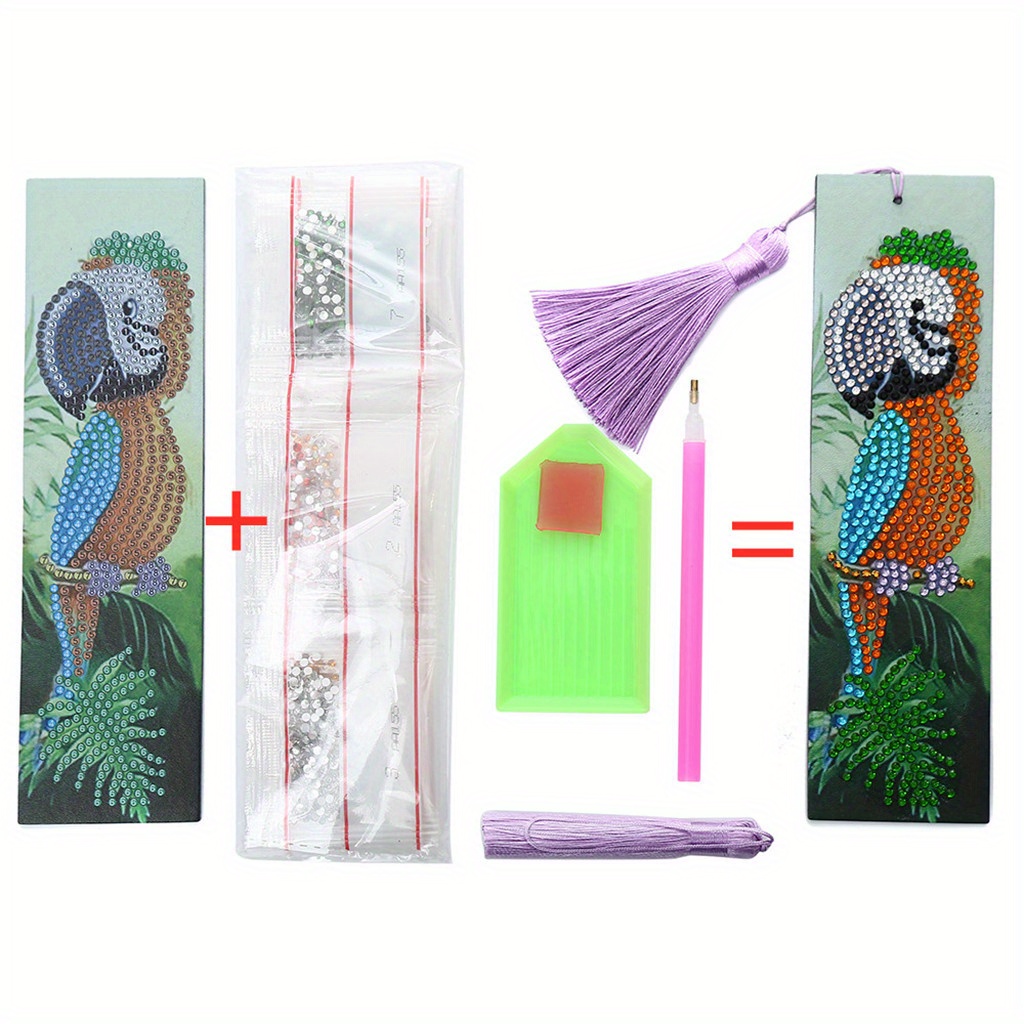 Artificial Diamond Painting Bookmark Model Parrot Animal Diy Diamond ...