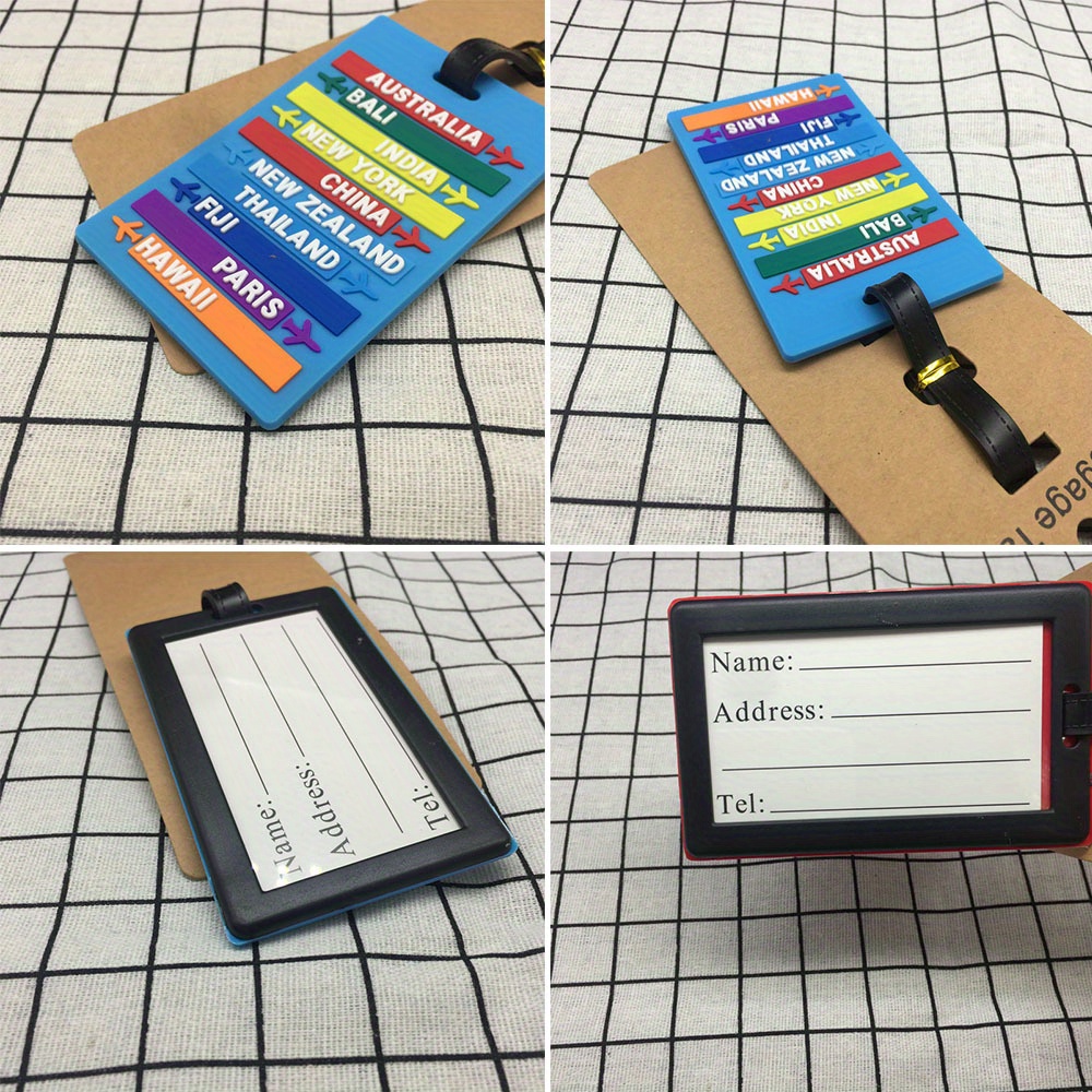 Pvc Soft Rubber English Letter Luggage Tag Silicone - Temu Australia