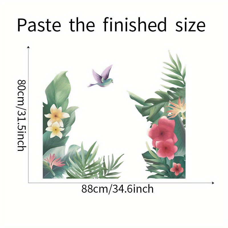 Plants Flowers Birds Wall Stickers Self - Temu Australia