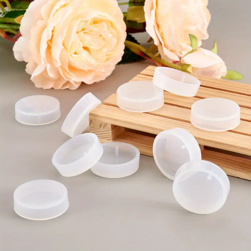 10pcs 평면 원형 Diy 펜던트 실리콘 몰드 수지 주조 금형 Uv 수지 에폭시 수지 쥬얼리 만들기 흰색 Temu Korea