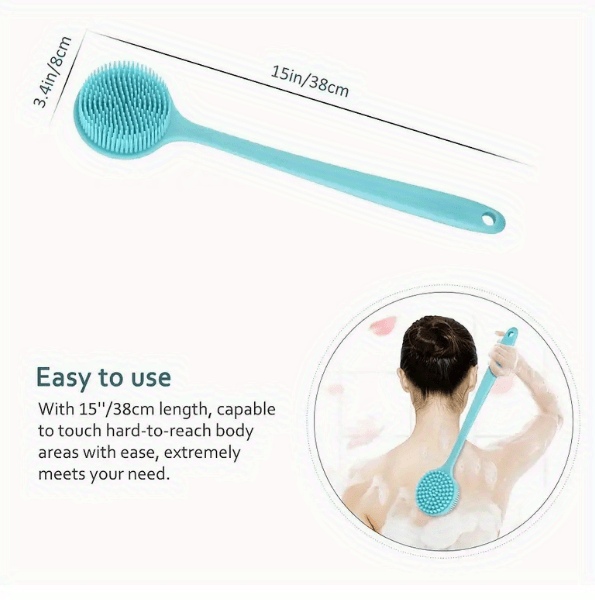 1 бр Силиконова търкалка за гръб за баня с дълга дръжка Temu Bulgaria