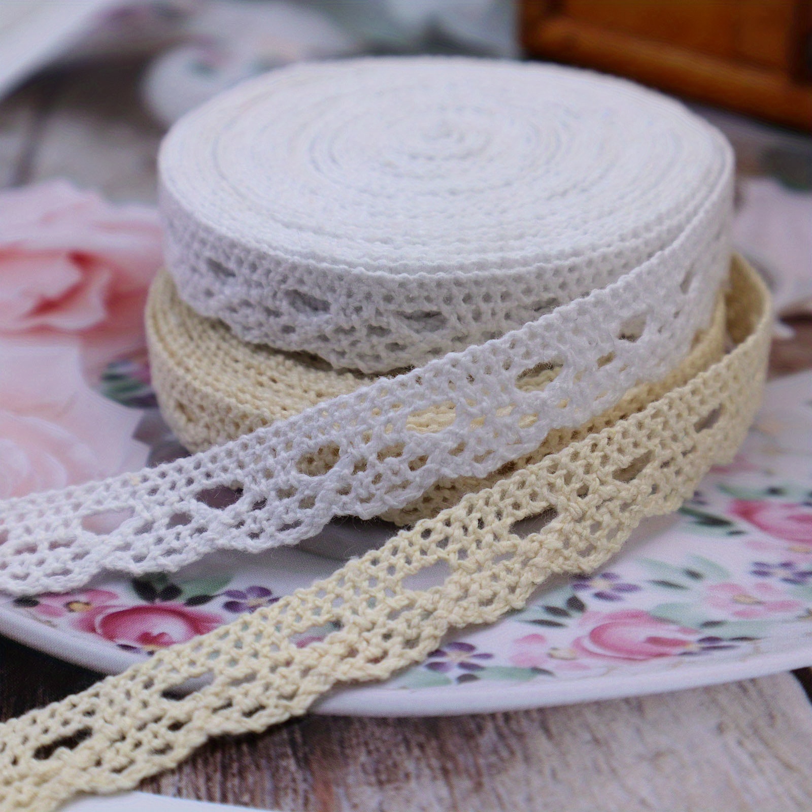 5 Yards Wide Cotton Lace Trim Diy Craft Delicate Ribbon For - Temu