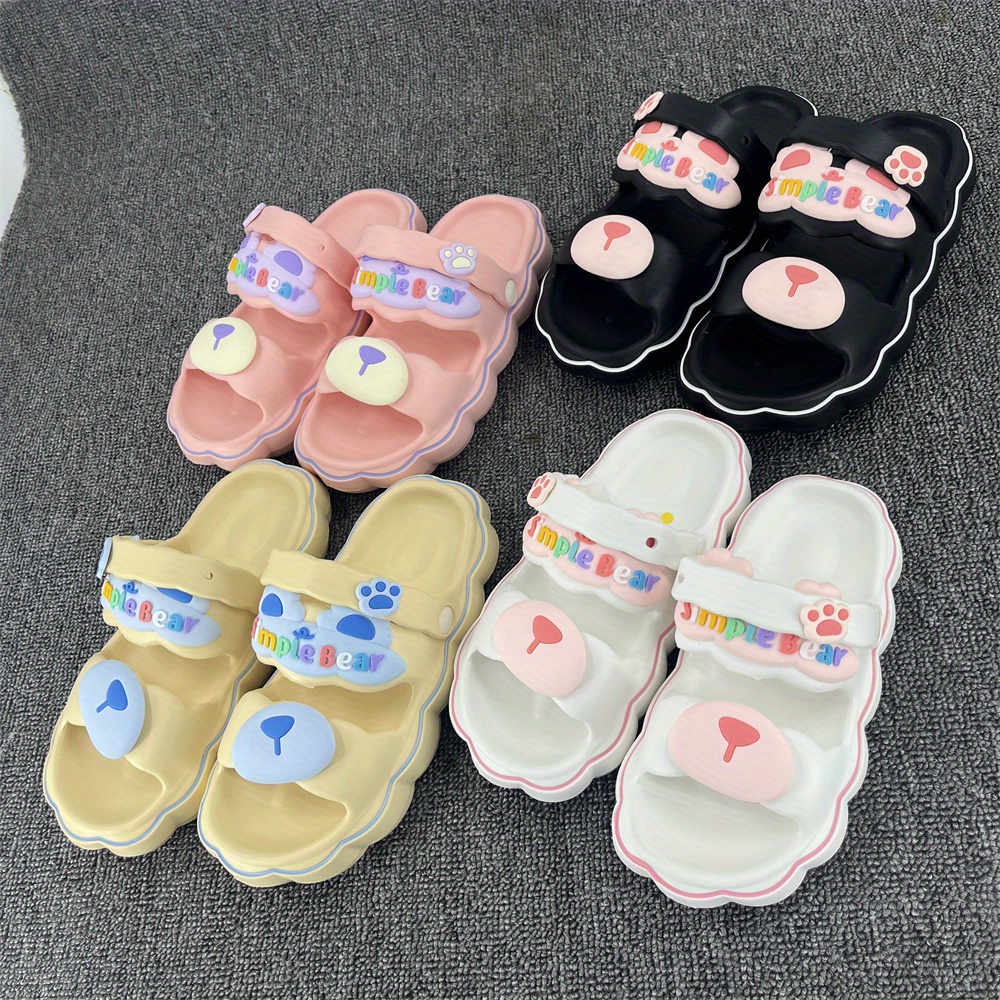 Women's Kawaii Platform Slides Open Toe Double Band Non Slip - Temu New ...