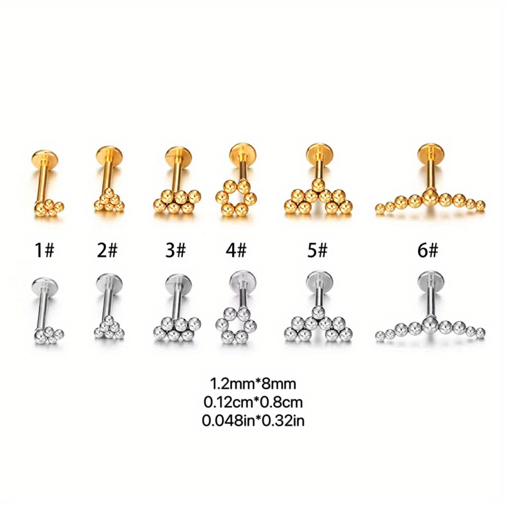 Stainless Steel Piercing Jewelry Screw Rod Lip Ear Piercing - Temu ...