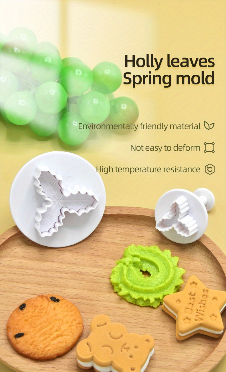 Holly Leaf Press Biscuit Mold Dessert Cutter Chocolate Mold - Temu Ireland