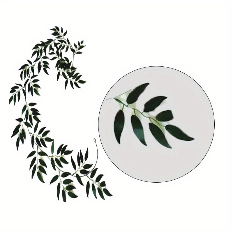 1pc artificial hanging willow leaves vines twigs simulated eucalyptus ...