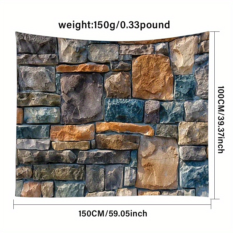 1pc Stone Wall Print Tapestry Boho Picnic Tablecloth Wall Hanging For ...
