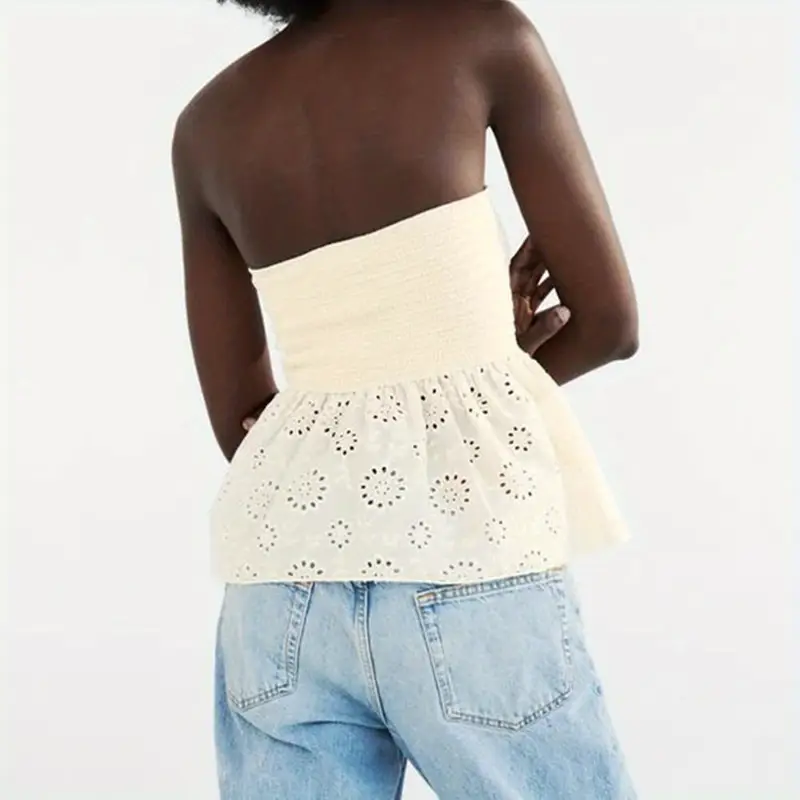 Twist Front Knitted Tube Top Elegant Casual Top Summer Temu Australia