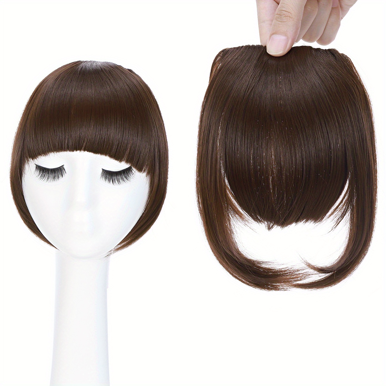 Neat Bangs Hair Clip In Bangs Synthetic Hair Neat Bangs Clip On Fringe ...