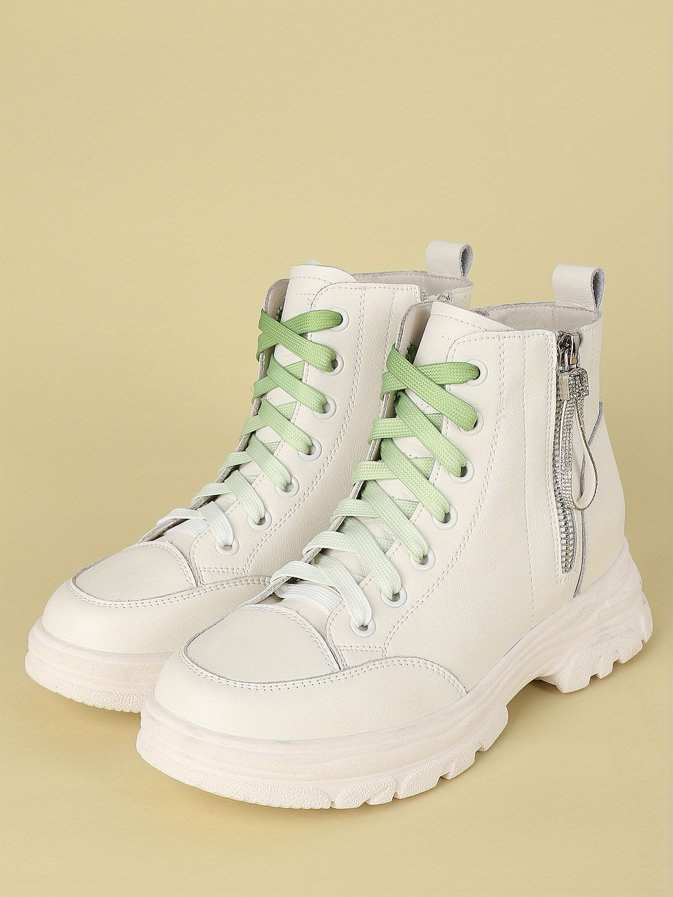 Grass Green Gradient Color Shoelaces Flat Shoes - Temu Ireland