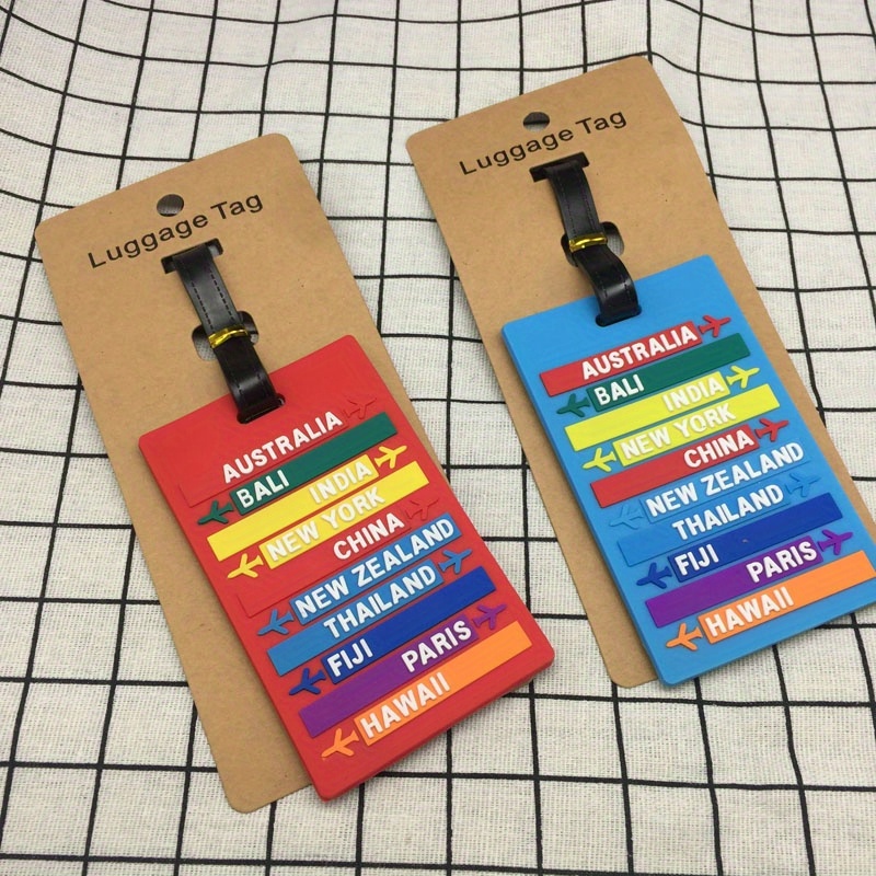 pvc soft rubber english letter luggage tag silicone - {region_name}