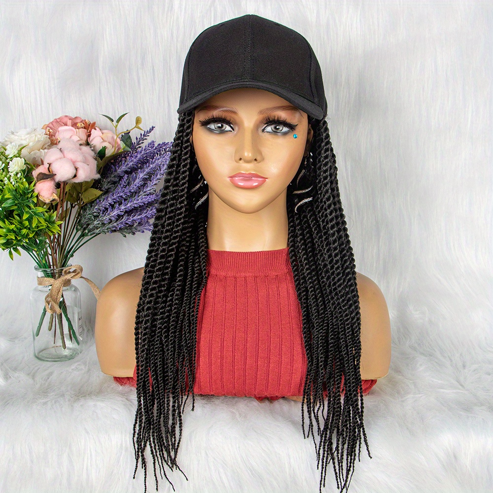 Braids Hat Wig With Hair Attached, Adjustable Hat Wig, Baseball Hat Wig ...