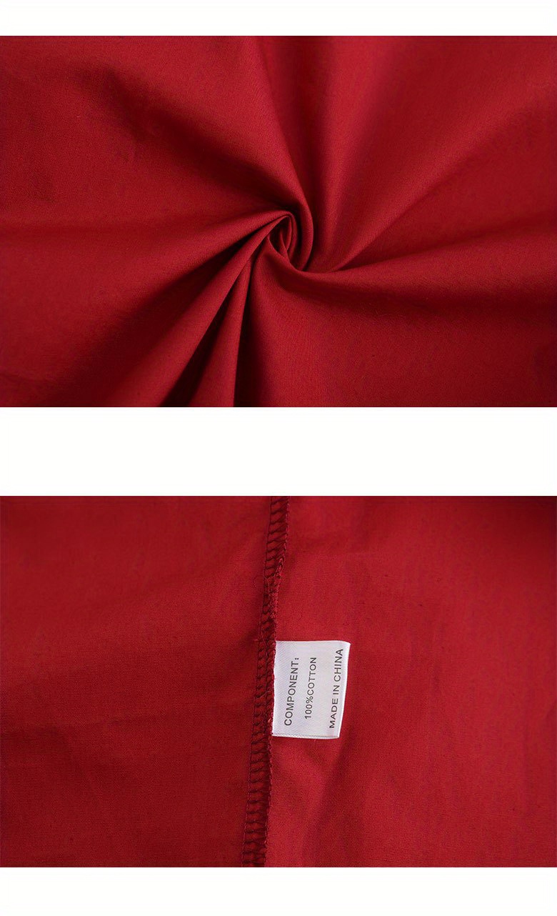 Red Color Block Button Men's Casual Button Shirt Men's - Temu