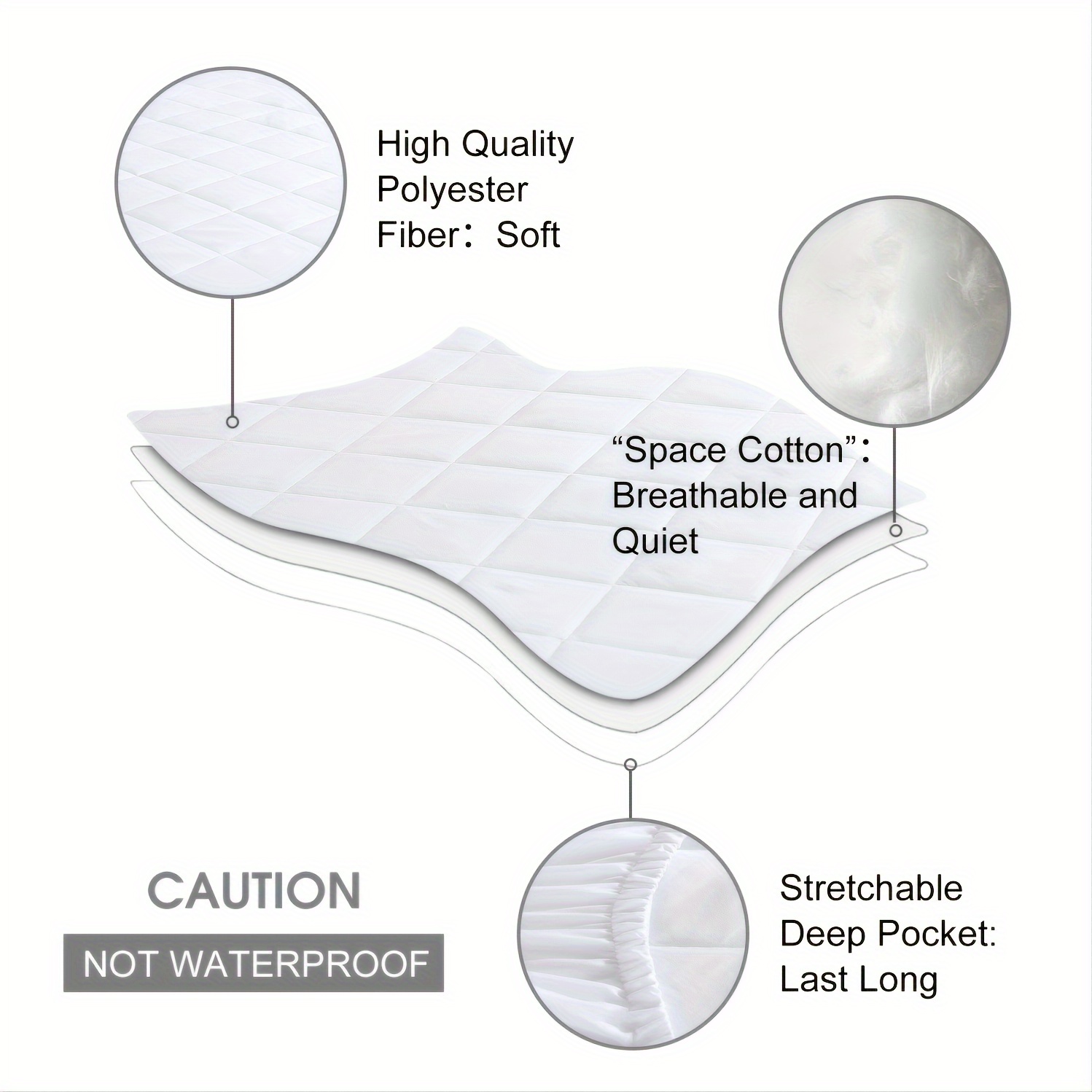 Breathable Microfiber Mattress Protector Elastic Fitted - Temu
