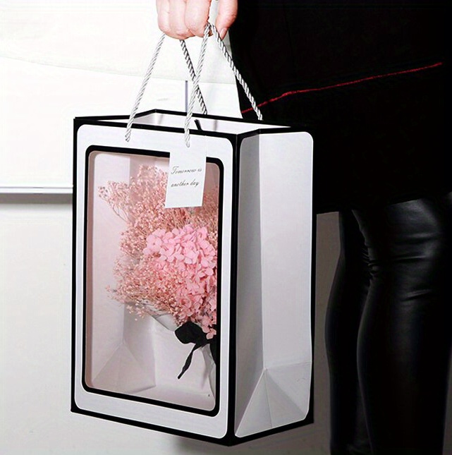 bag square fenestration paper bag transparent window bag - Temu Norway