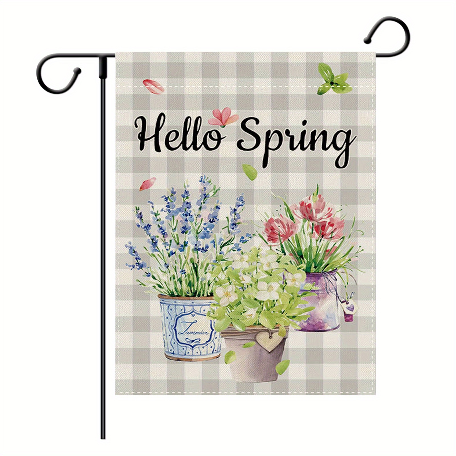 Welcome Linen Double Sided Garden Flag Hello Spring Sign - Temu United ...
