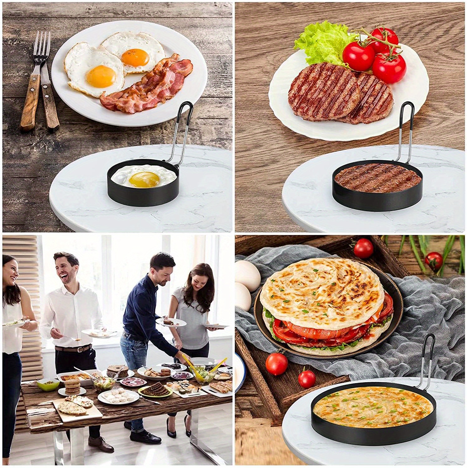 2 3pcs non stick egg ring baking pan set egg cooker egg cooking mold ...