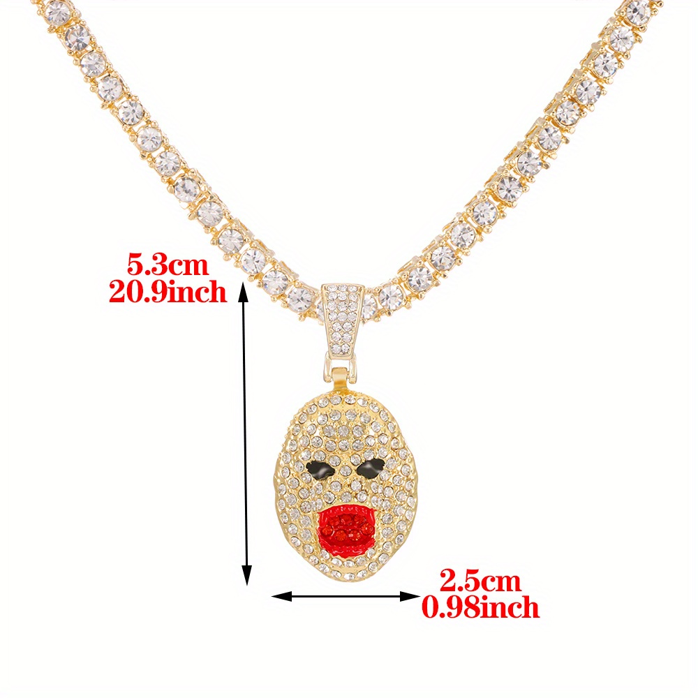 men's women's hip hop glitter clown pendant - {region_name}