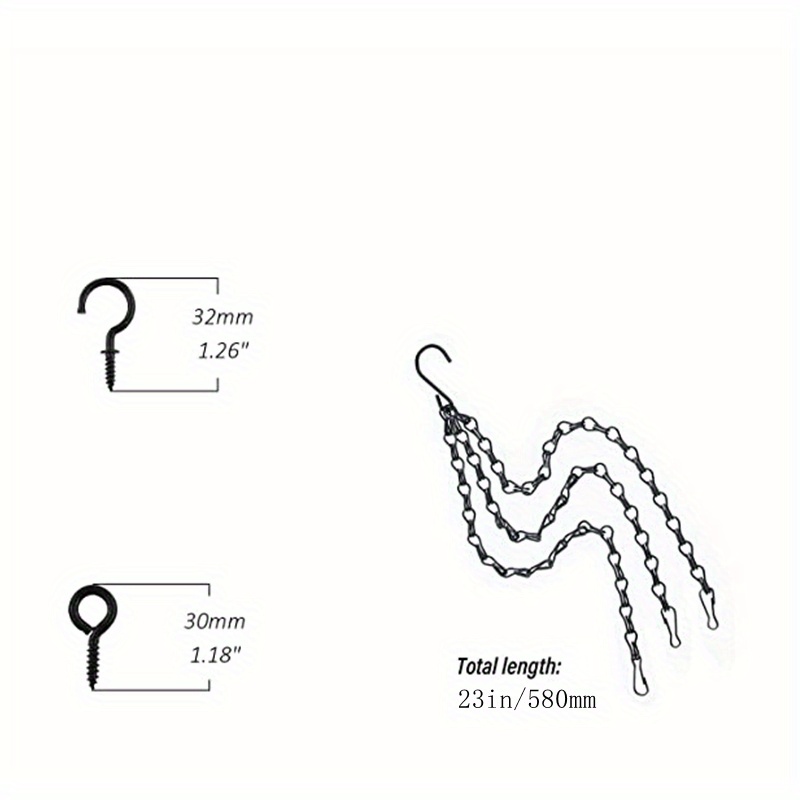 1 set hanging chain with hooks and eye bolts 3 bracket chains piece for ...