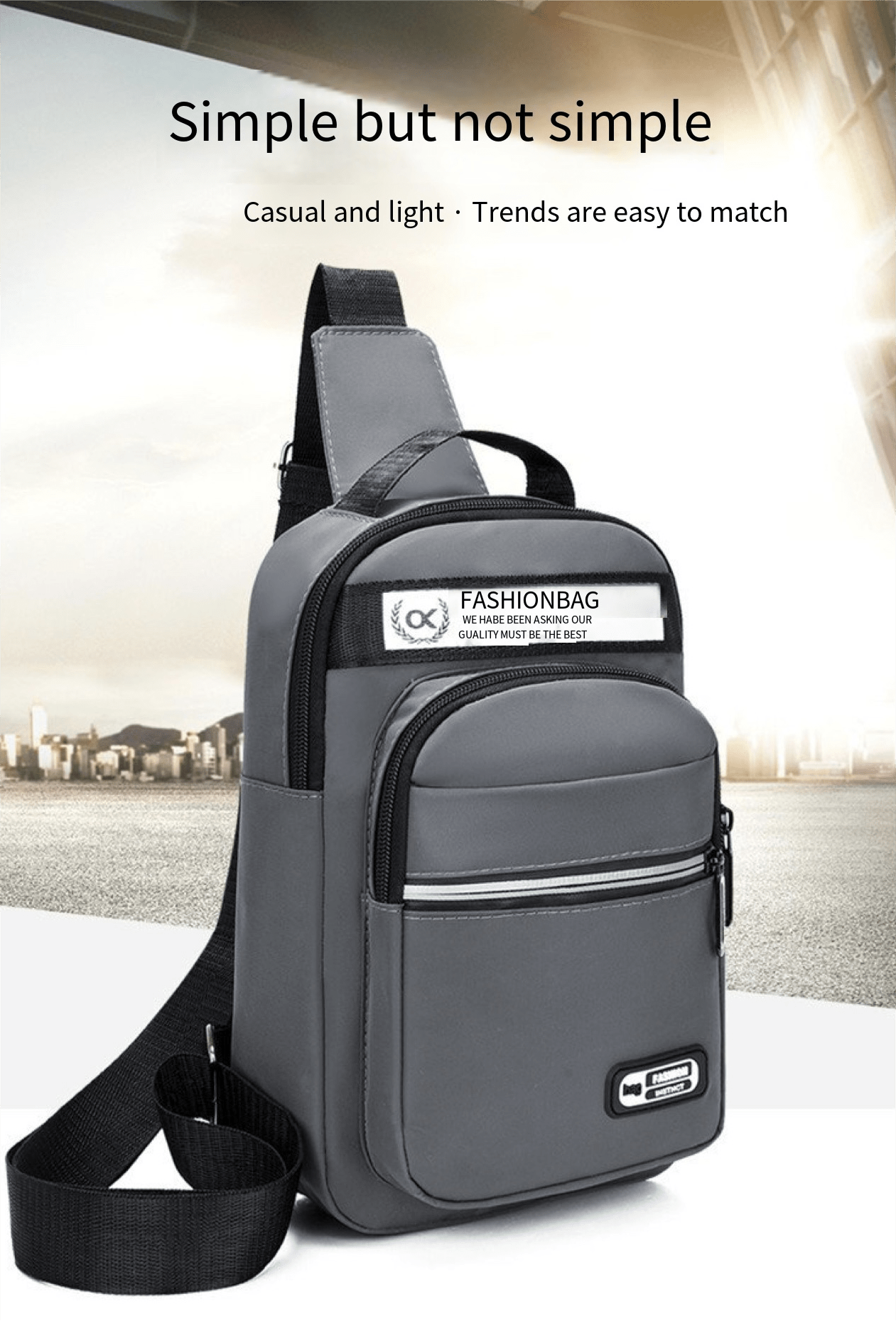 Multifunctional Waterproof Chest Bag Large Capacity Casual Sports ...