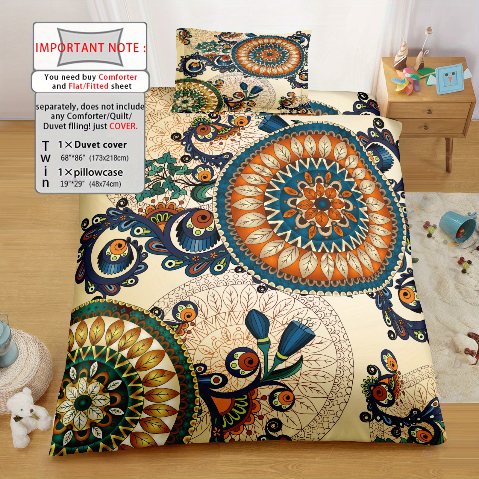2 3pcs Bohemian Duvet Cover Set Bedding Set Soft Comfortable Duvet ...