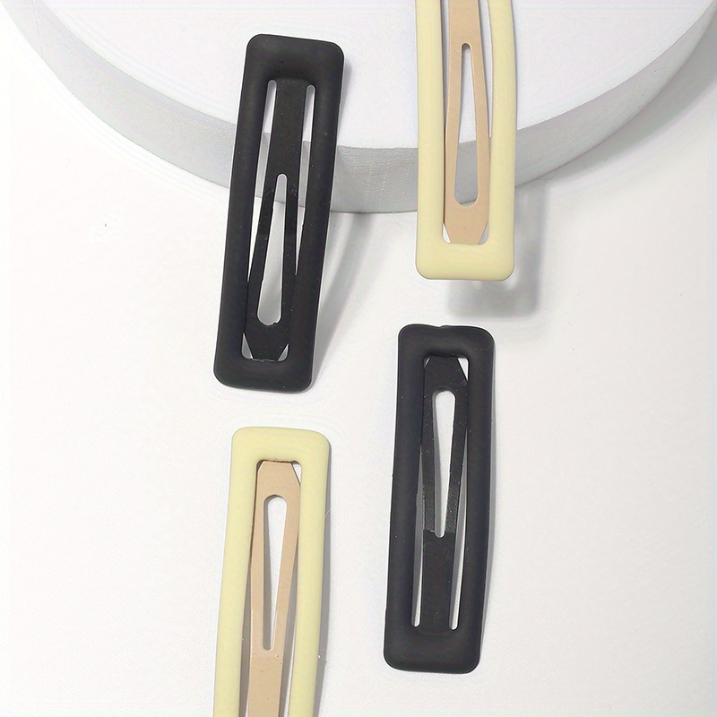 Matte Snap Clip Hollow Rectangle Shaped Hair Clip Simple - Temu United ...
