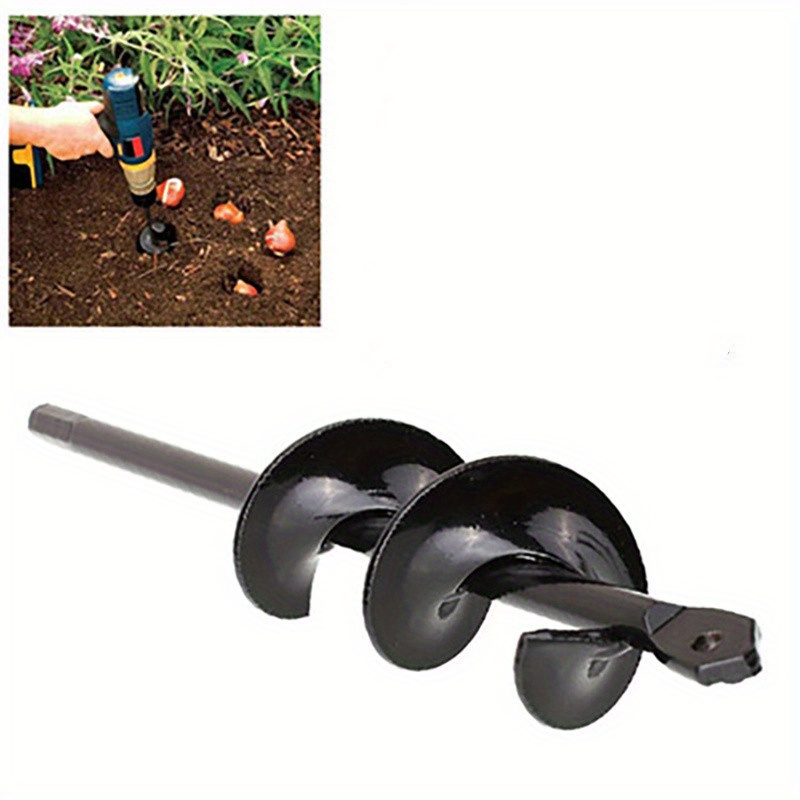 1 Set 5 X 22cm Garden Auger Spiral Drill Bit Flower Planter Bulb Shaft ...