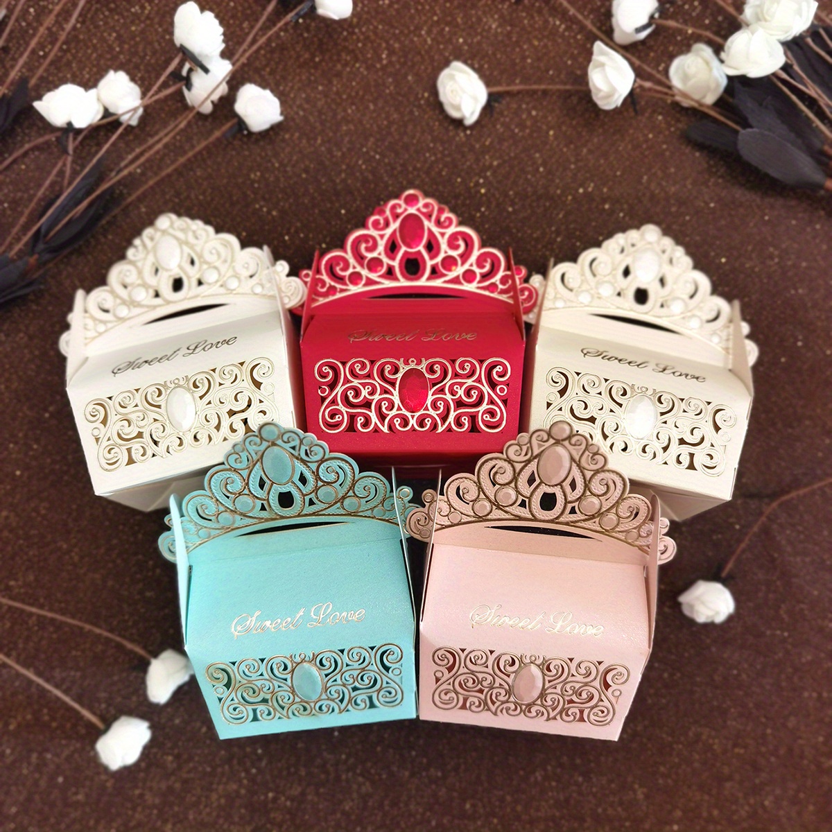 5pcs Crown Candy Box Gift Packaging Box Wedding Candy Gift Box Candy ...