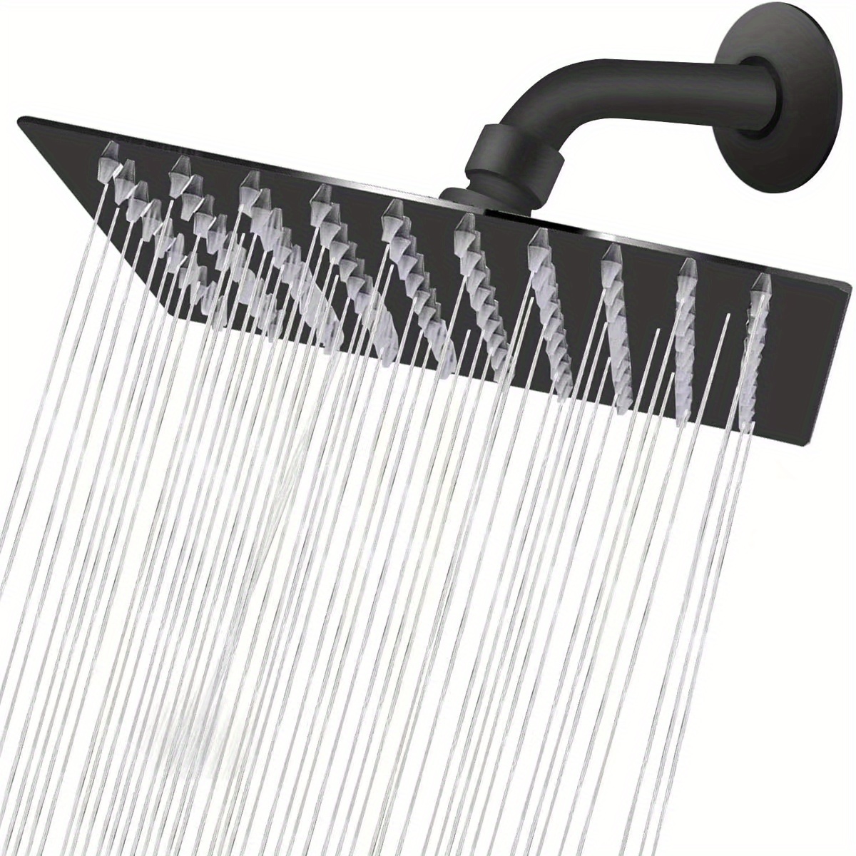 High Flow Stainless Steel Square Shower Head Rain Shower - Temu