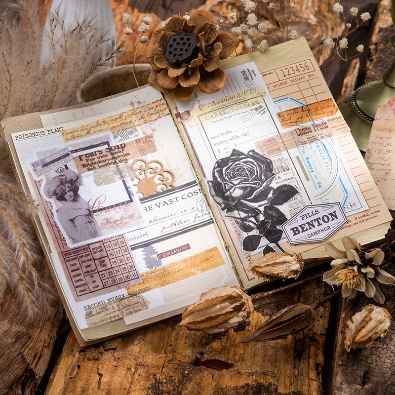 vintage paper sticker supplies journaling - Temu Australia