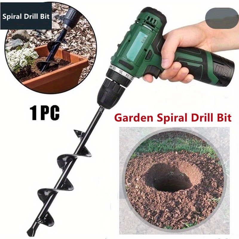 1 Set 5 X 22cm Garden Auger Spiral Drill Bit Flower Planter Bulb Shaft ...