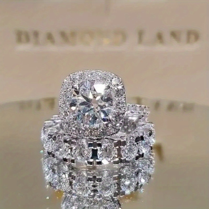 Couples Ring Classic Birthstone Proposal Engagement Wedding - Temu Canada