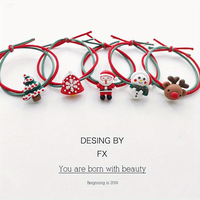 Fashion Nylon Rubber Bands Christmas Season Bell Elastic - Temu Ireland