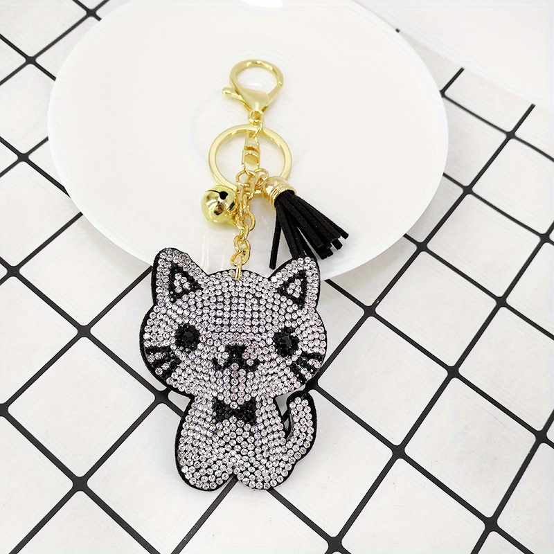 Cartoon Korean Velvet Inlaid Artificial Diamond Cat Key - Temu United ...