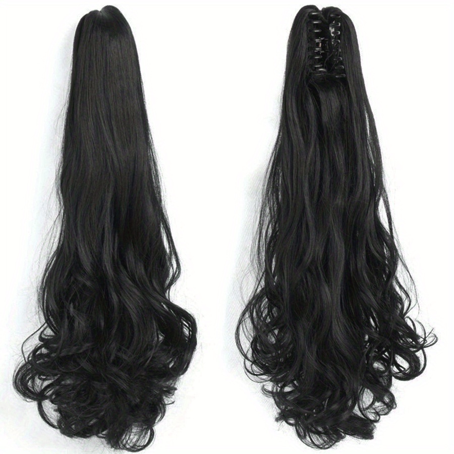 Long Curly Wavy Ponytail Extension Claw Synthetic Fiber - Temu United ...