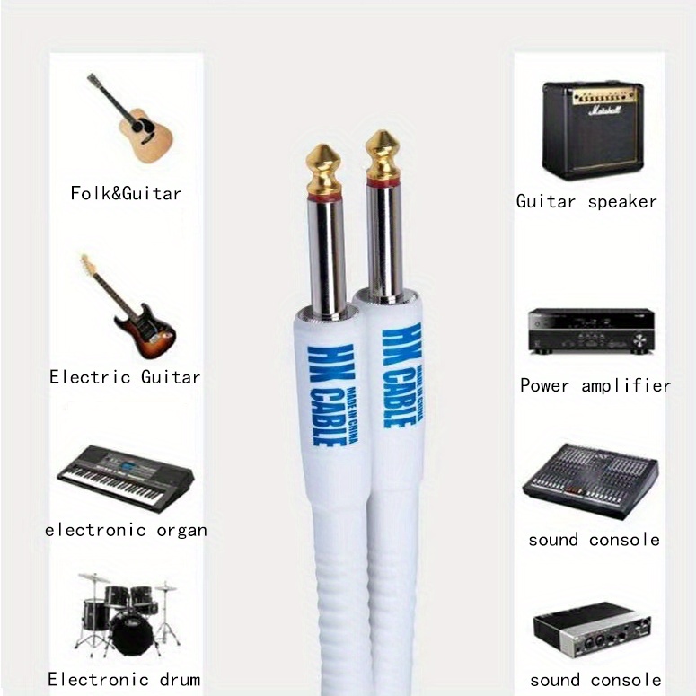 Musical Instrument Connection Cable Guitar Bass Electronic - Temu