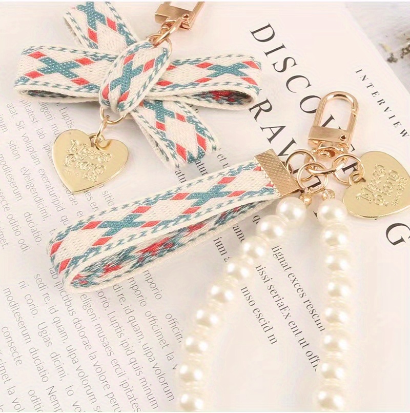 Braided Key Chains Fabric Pendant Keyrings Pearl - Temu Ireland