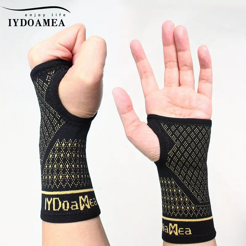 1pc Copper Wrist Compression Sleeves Copper Infused Bands Support