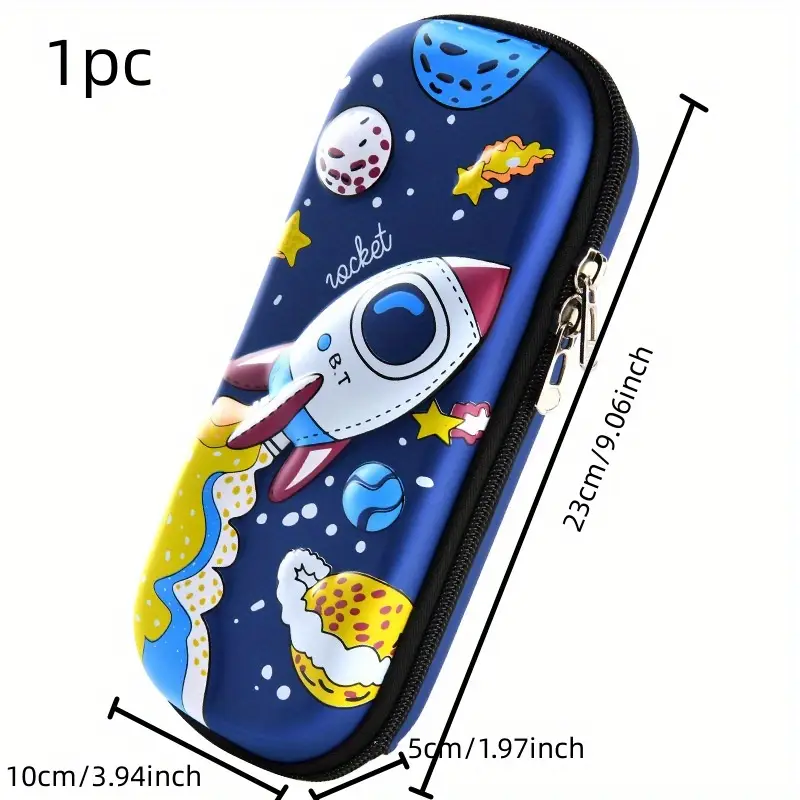 Cartoon Rocket Pencil Case Stationery Box Large Capacity - Temu Cartoon Rocket Pencil Case Stationery Box Large Capacity - Temu
