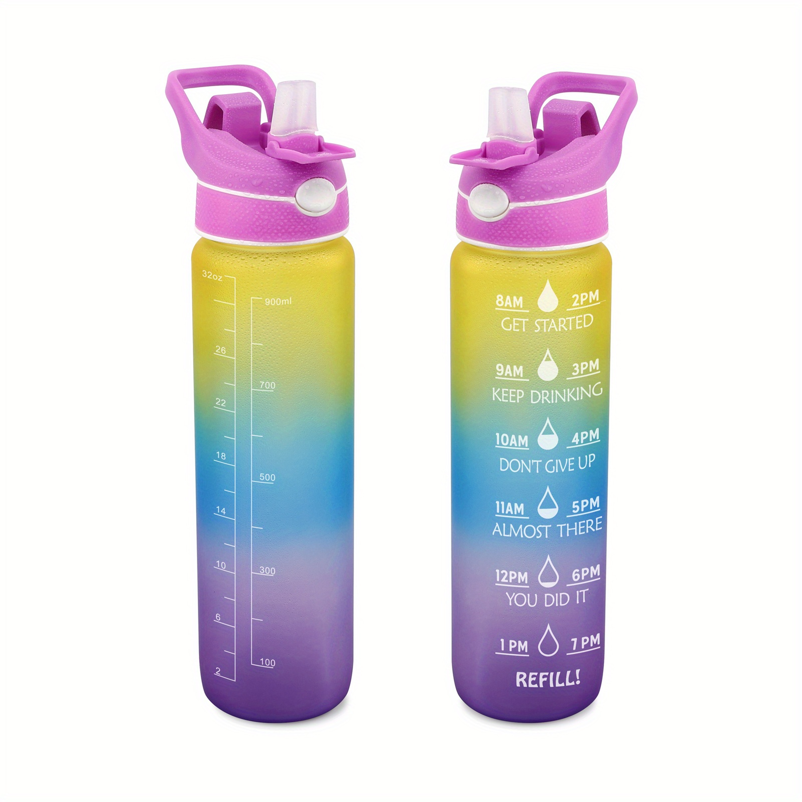 32oz 1000ml spray cup outdoor bottle plastic bpa free gradient color ...
