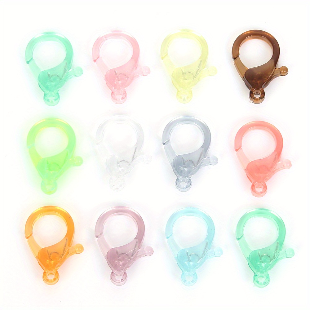 Mixed Color Clear Plastic Lobster Clasp Hooks Diy Jewelry - Temu United ...